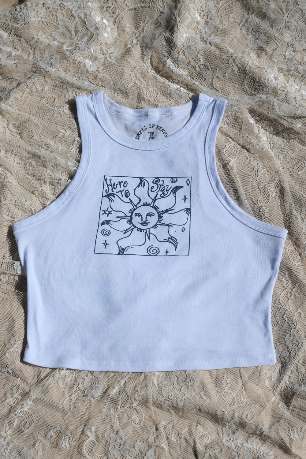 Here to Stay Racer Back Tank – Shell Of Venus